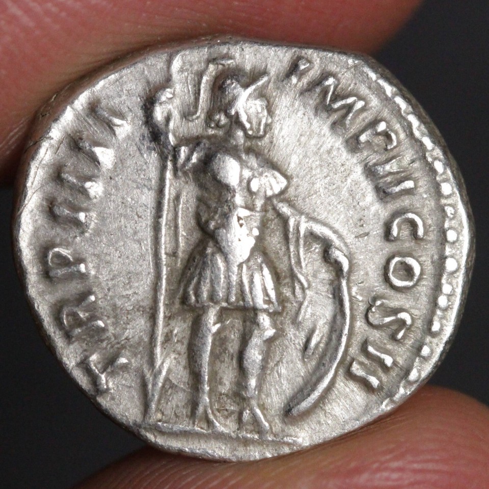 Lucius Verus Denarius Mars God of War Ancient Roman Empire Silver Coin ...