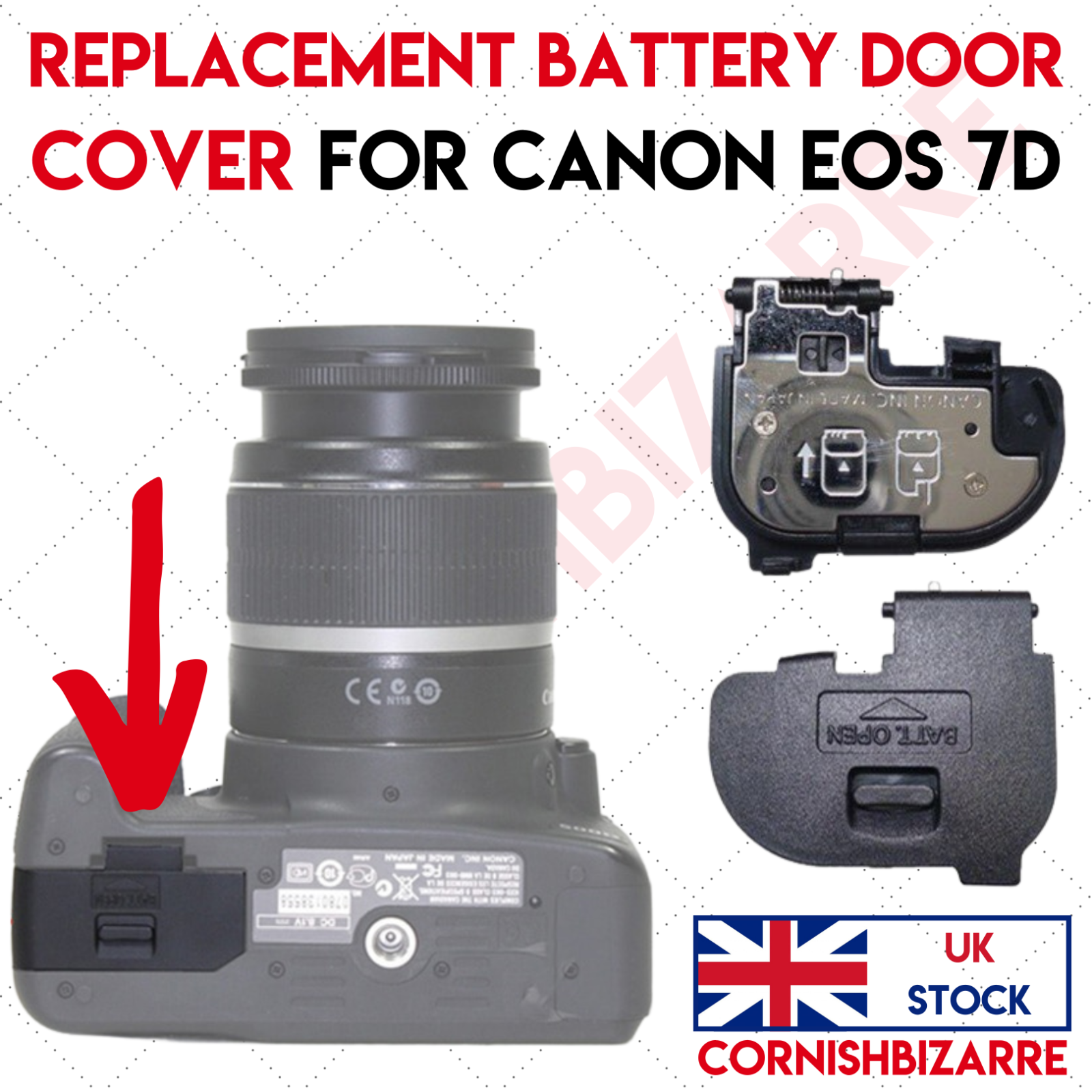 REPLACEMENT BATTERY DOOR COVER FOR CANON EOS 7D DSLR DIGITAL CAMERA ...