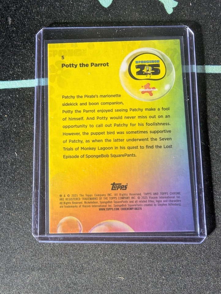 2025 Topps Chrome SpongeBob Potty The Parrot Kelp Green | eBay