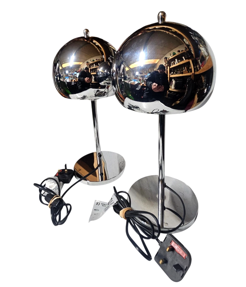 Vintage Pair of Ring Lighting Model No. 65487 Chrome Orb table Lamps ...