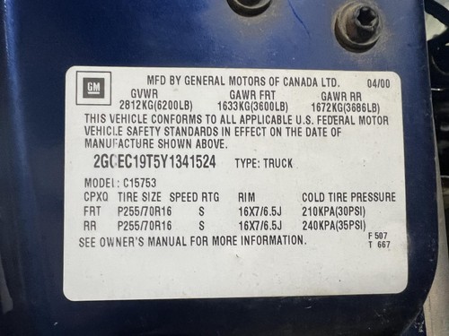 Used A/C Compressor fits: 2000 Chevrolet Silverado 1500 pickup 5.3L ...