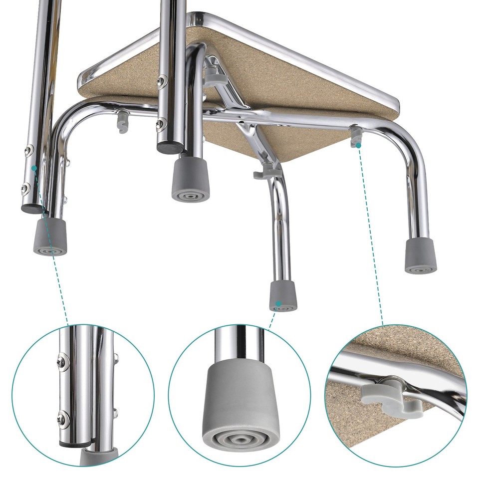 Medical Support Step Foot Stool Steel Heavy Duty with Handle Non Slip ...