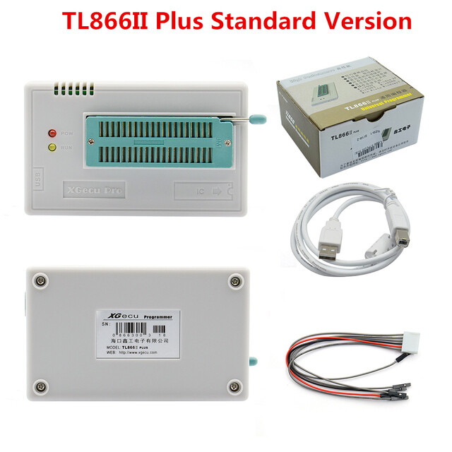 T48 TL866II Plus High speed Universal Programmer+Adapters+Test Clip PIC ...