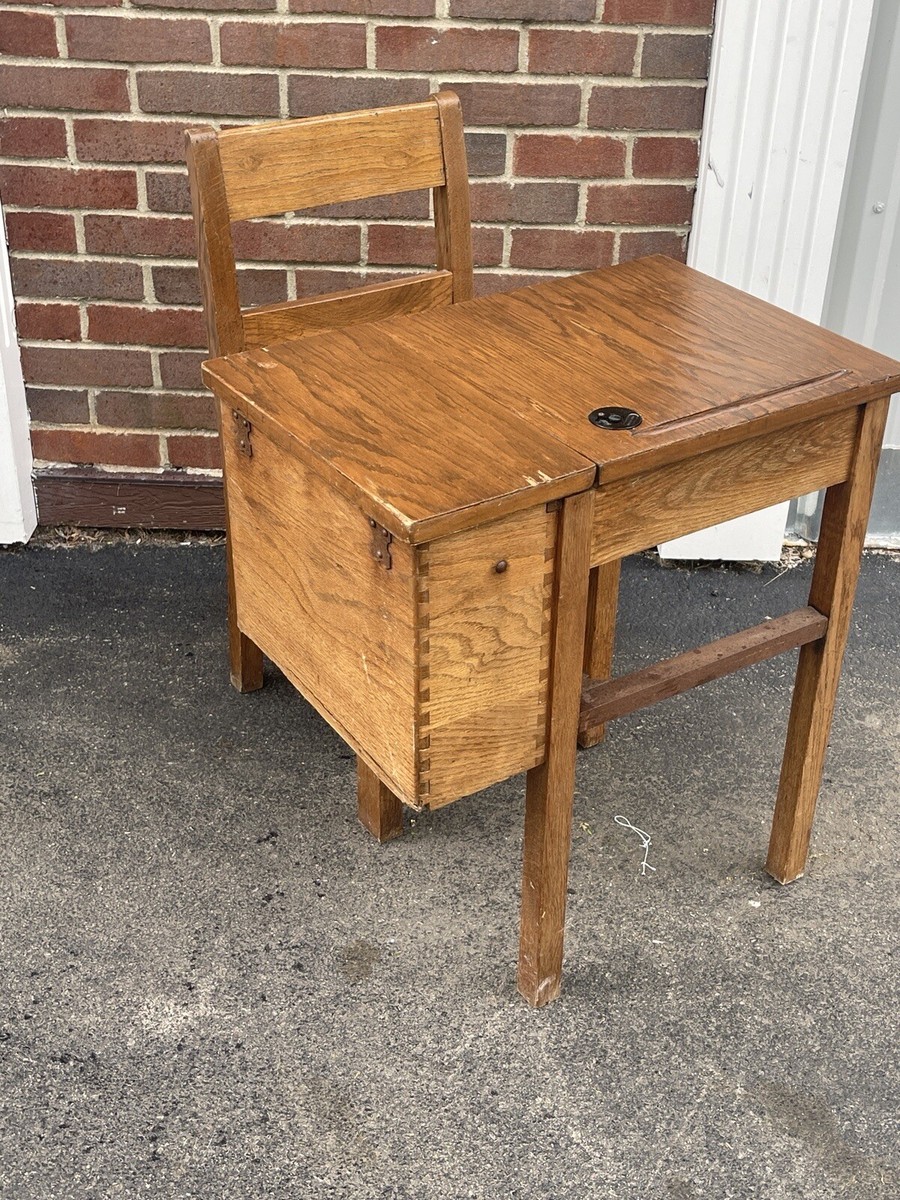 Old School Desk Wood Antique Victorian School Desk And Chair