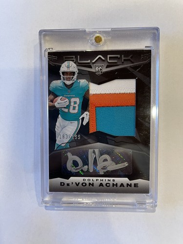 2023 Panini Black DEVON ACHANE Rookie TRI COLOR PATCH AUTO RPA #/199 🔥🐬 ...
