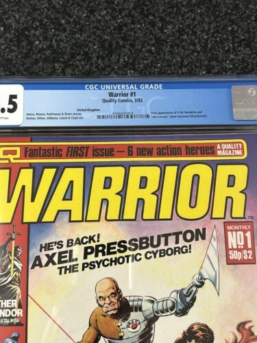 Warrior Number 1 1st Appearance Of V For Vendetta Marvelman CGC 8.5 ...