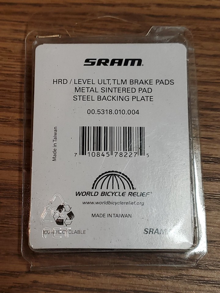 SRAM Sintered Pads w/ Steel Back fits Hydraulic Road Disc, Level ...