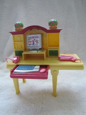 Fisher Price Loving Family Dollhouse Home Office Computer Desk Pull-Out ...