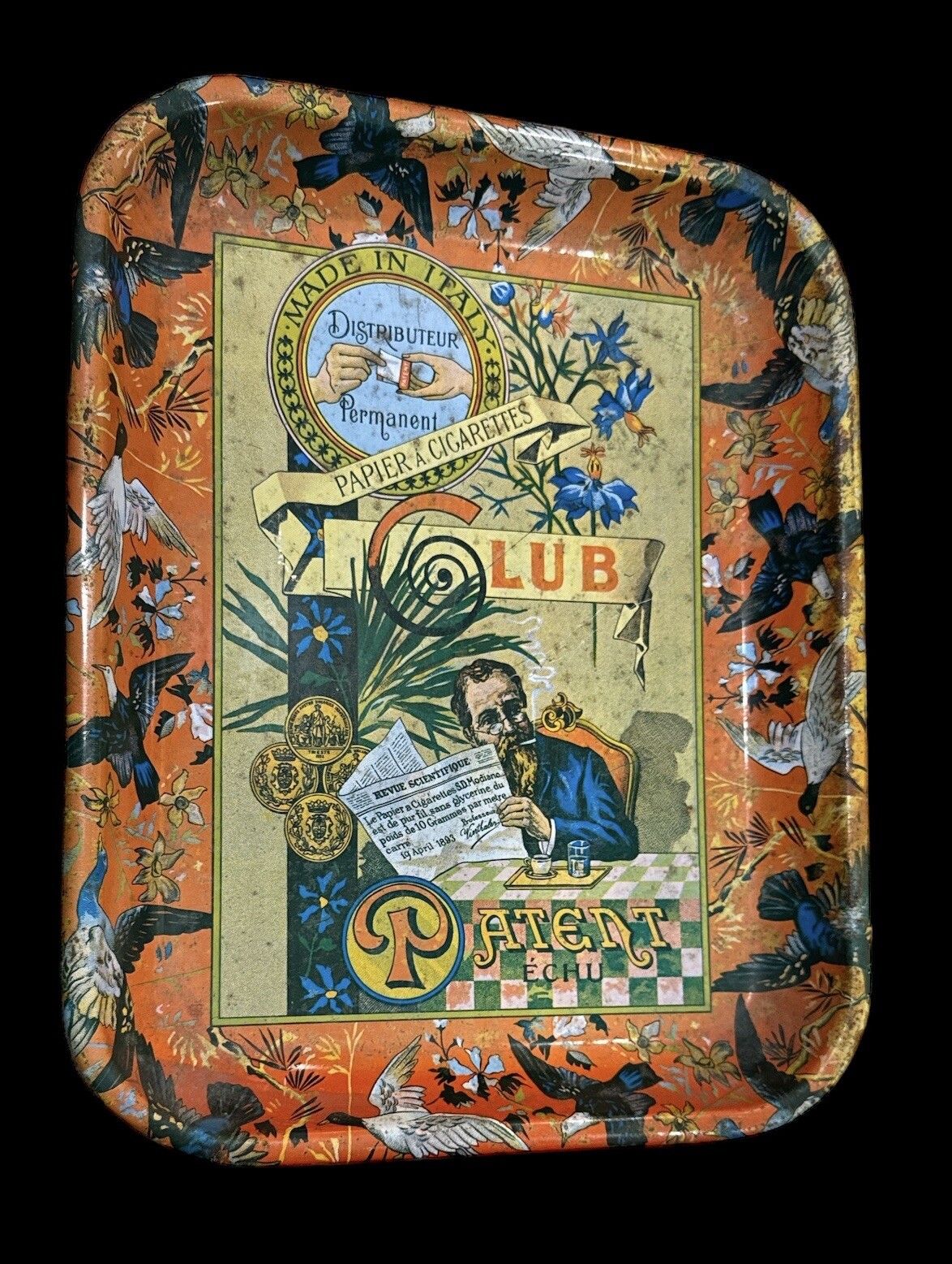 CLUB Modiano Cigarette Serving Rolling Tray ITALY PATENT Vintage 70s 10 ...