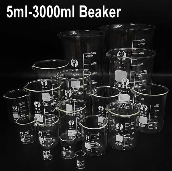 5ml - 3000ml Lab Borosilicate Glass Beaker Hight Chemistry stability ...