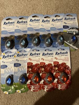 11 REFRESH YOUR CAR Vent Fresh Linen/Cool Breeze/Cherry/New Car | eBay