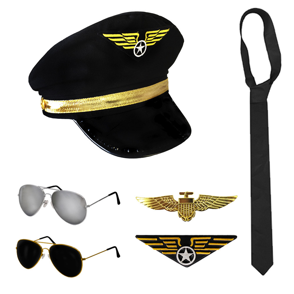PILOT CAP ACCESSORIES CHOOSE AIRLINE FIGHTER CAPTAIN AVIATOR BADGE ...