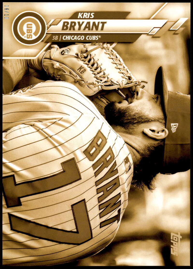 Kris Bryant 2020 Topps Super Short Print Variations 5x7 Gold #455 /10 ...