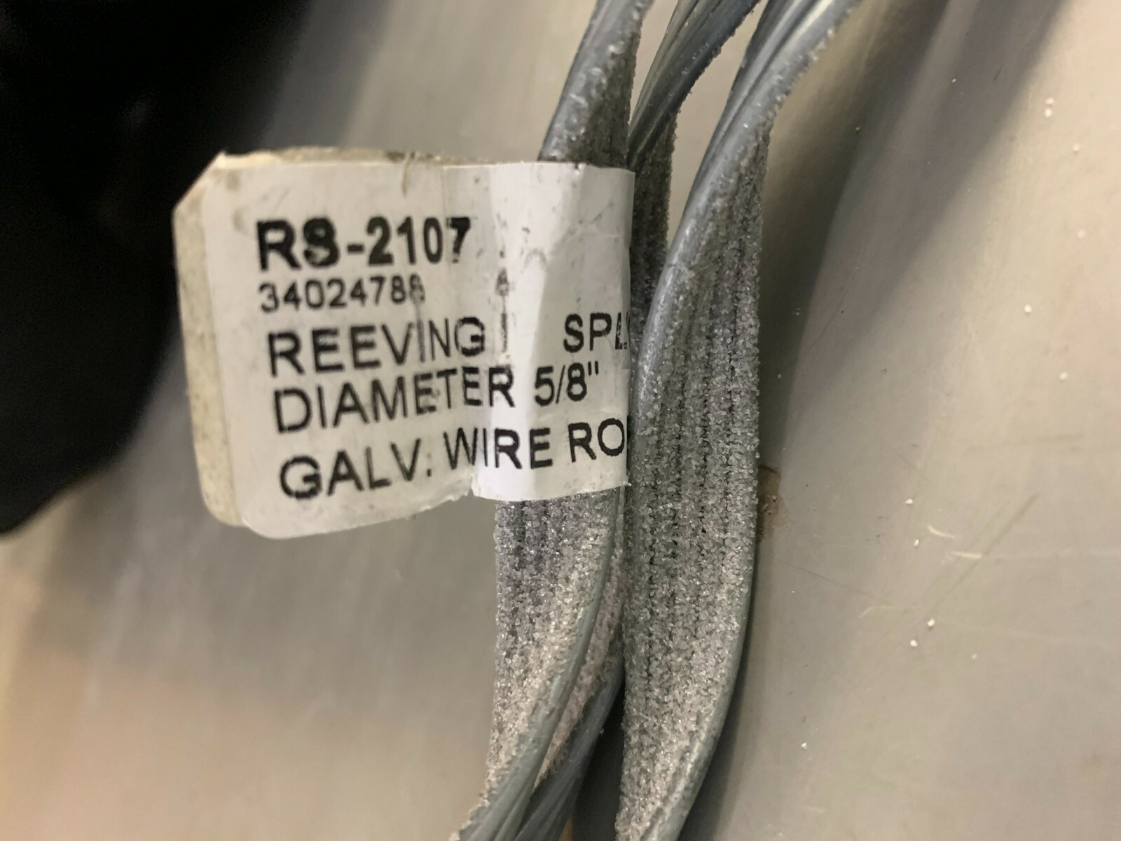 3X REEVING SPLICE RS2107 34024788 5/8" DIAMETER GALIVANIZED WIRE ROPE ...