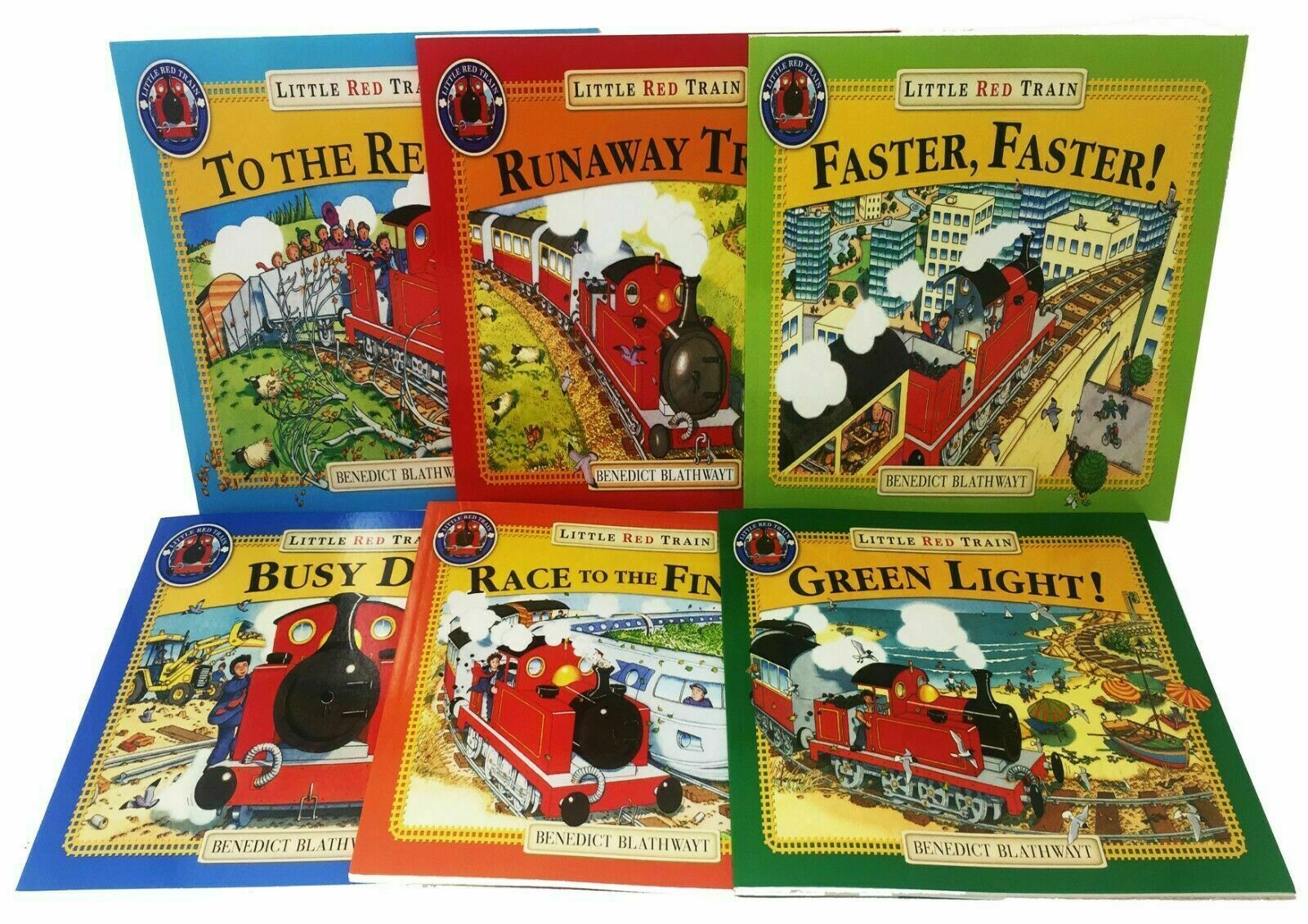 Little Red Train Series Books 1- 6 Collection Set by Benedict Blathwayt ...