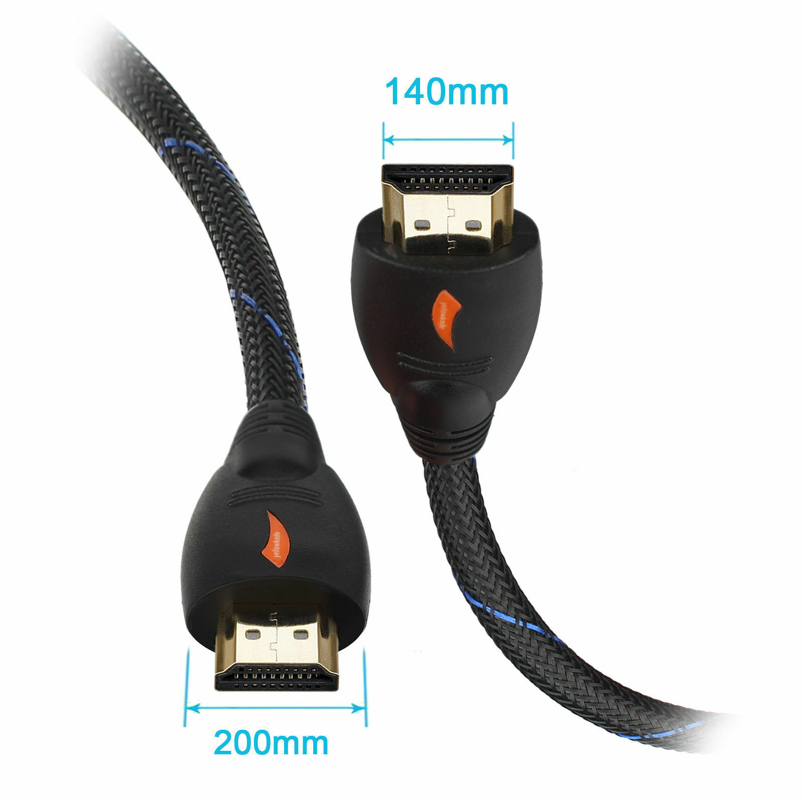 High Speed Braided HDMI Cable V1.4 1080P HD HDTV Video Lead 3D Full HD ...
