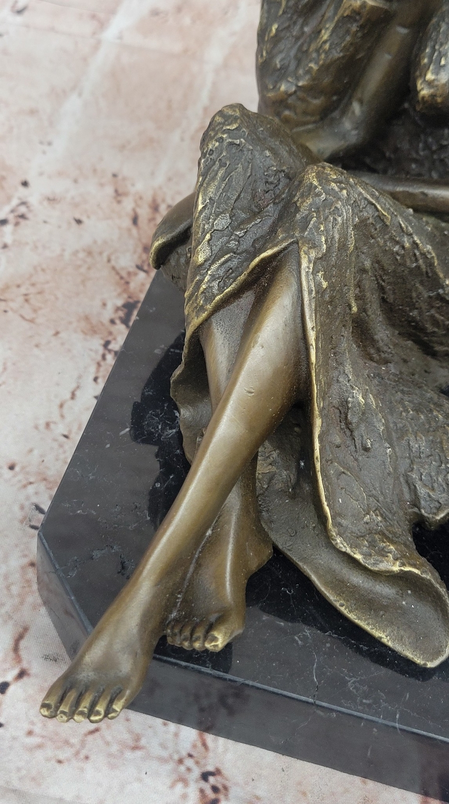 Bronze Romantic Couple Sculpture Intimate Embrace on Marble Base by ...