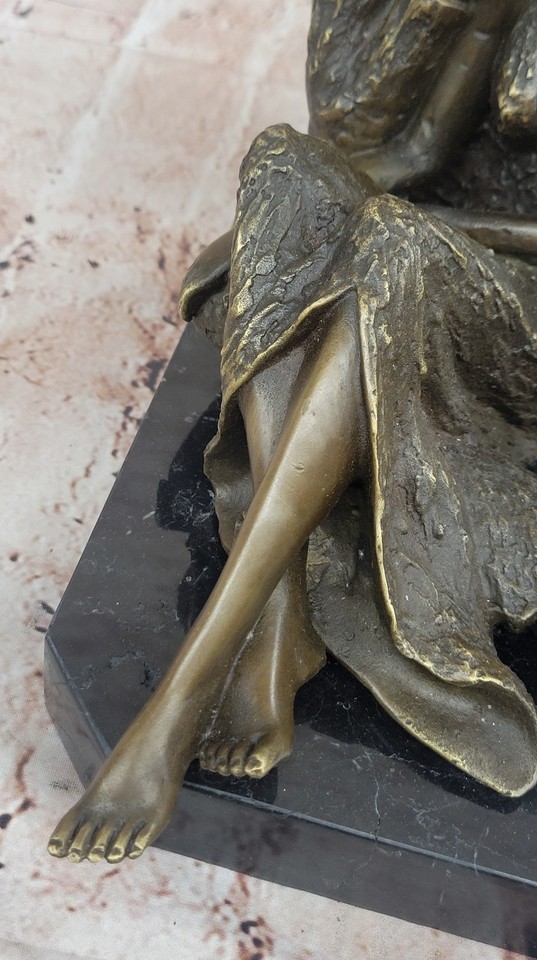 Bronze Romantic Couple Sculpture Intimate Embrace on Marble Base by ...