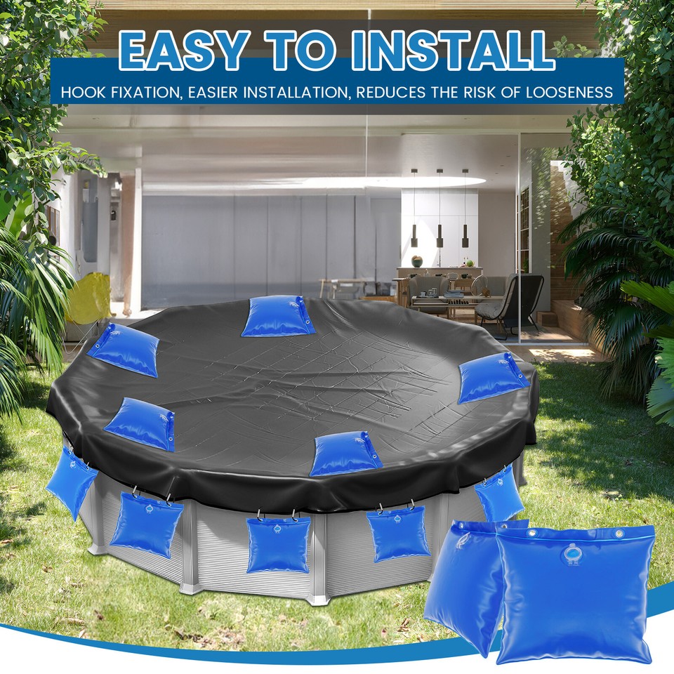 12 Pcs PVC Swimming Pool Cover Hanging Bag Reusable Pool Cover Bags ...