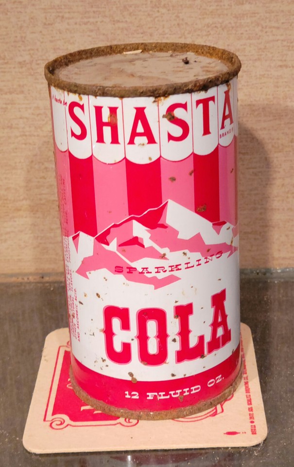 1950S SHASTA SPARKLING COLA FLAT TOP CAN SAN FRANCISCO CALIFORNIA | eBay