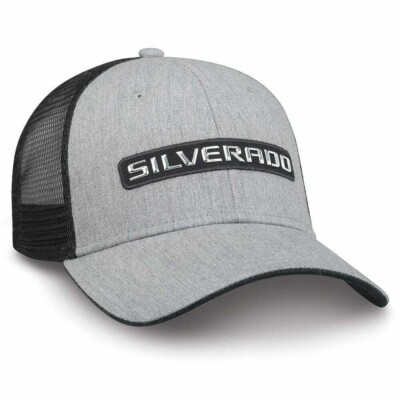 Chevy Silverado 3D Badge Gray & Mesh Hat | eBay