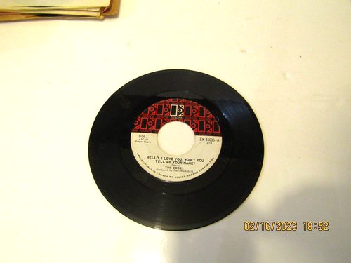 1-45 RPM-7"-THE DOORS-HELLO,I LOVE YOU-ELEKTRA RECORDS-EK-45635-CDN ...