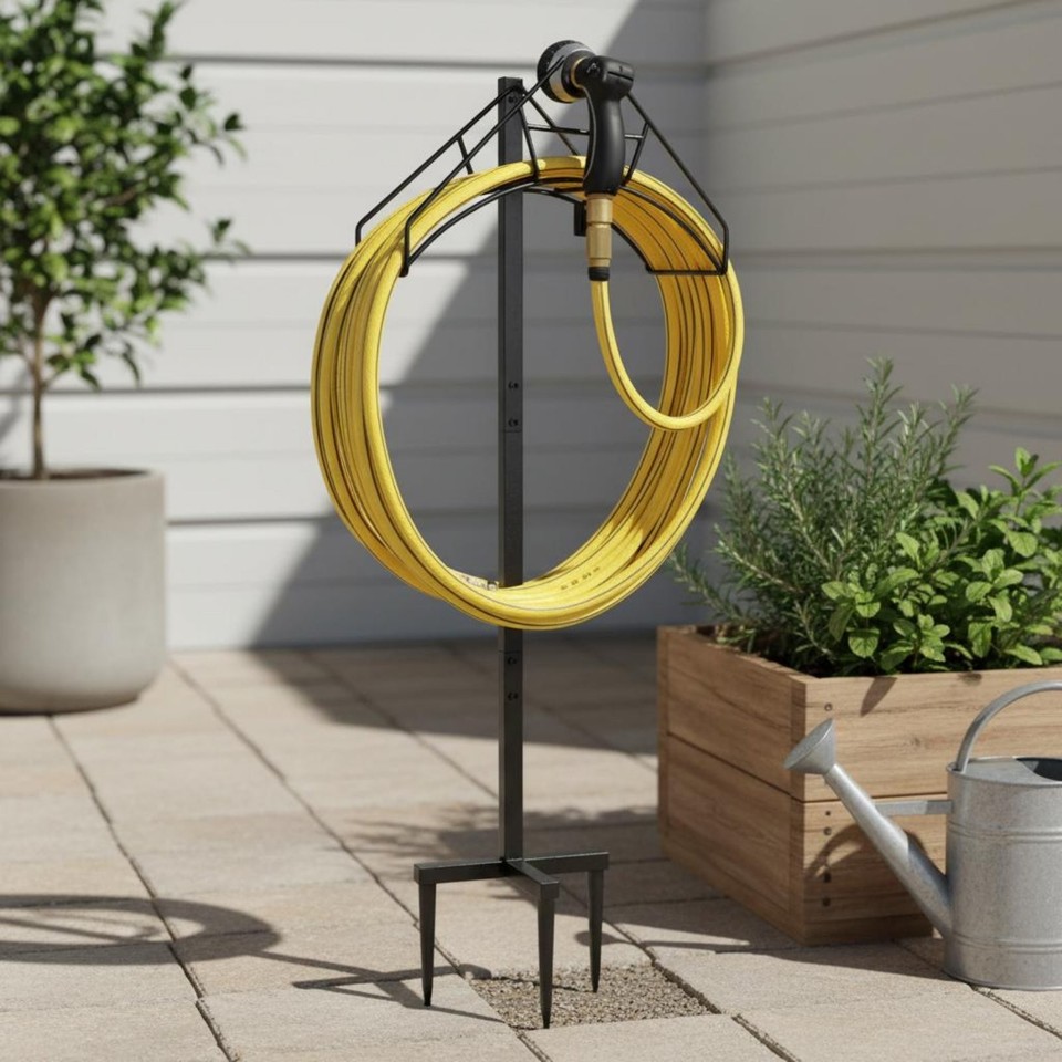 Vertical Hose Stand Removable Patio Hose Storage Rack Heavy Duty for ...