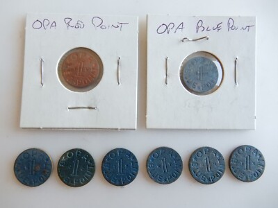 Mixed Lot OPA Red Point & Blue Point WWII Ration Tokens (EIGHT / 8) | eBay
