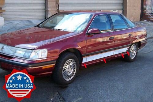 1986-1991 Mercury Sable 4Dr Sedan Stainless Steel Rocker Panel Trim 8 ...