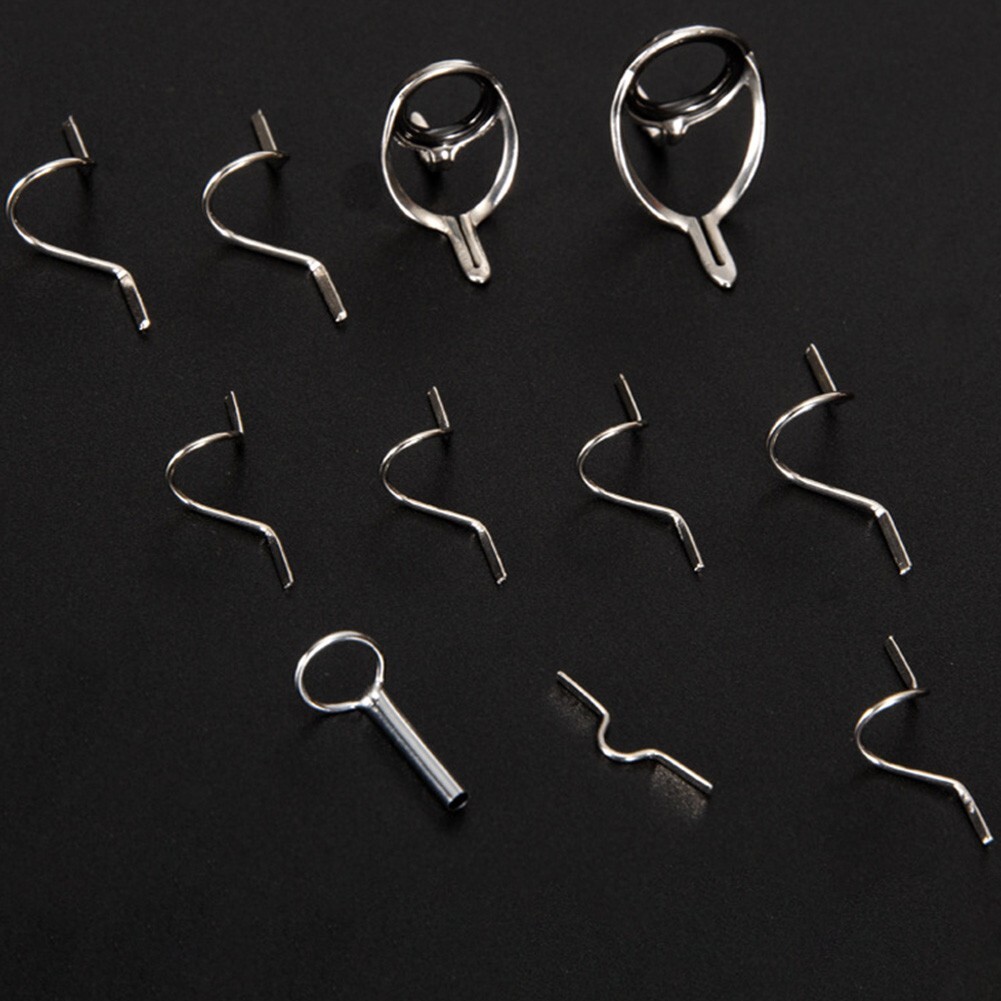 11pcs Fly Fishing Rod Guide Eye Set Guide Ring Guide Tip Hook Rod ...