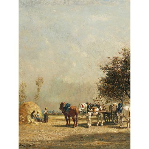 Jules Jacques Veyrassat Hay Wain C1850 Painting Large Wall Art Print ...