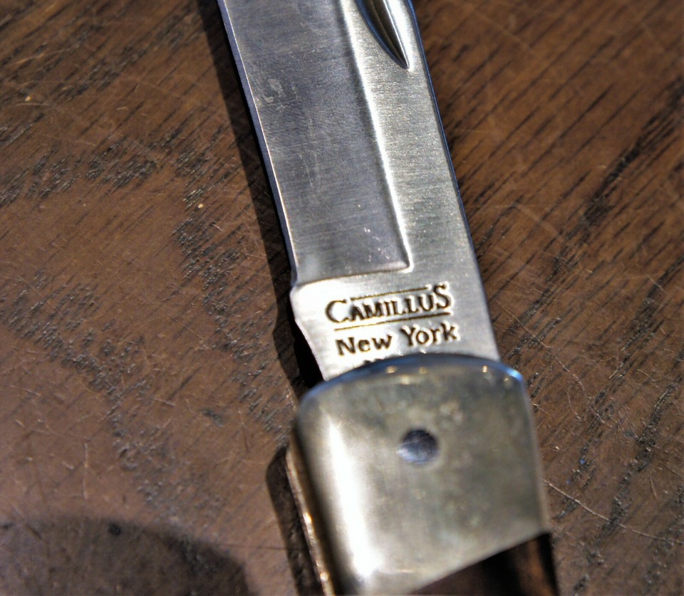 Vtg. 1991 Large Camillus #886 Lockback Knife with Original Leather Sheath | eBay