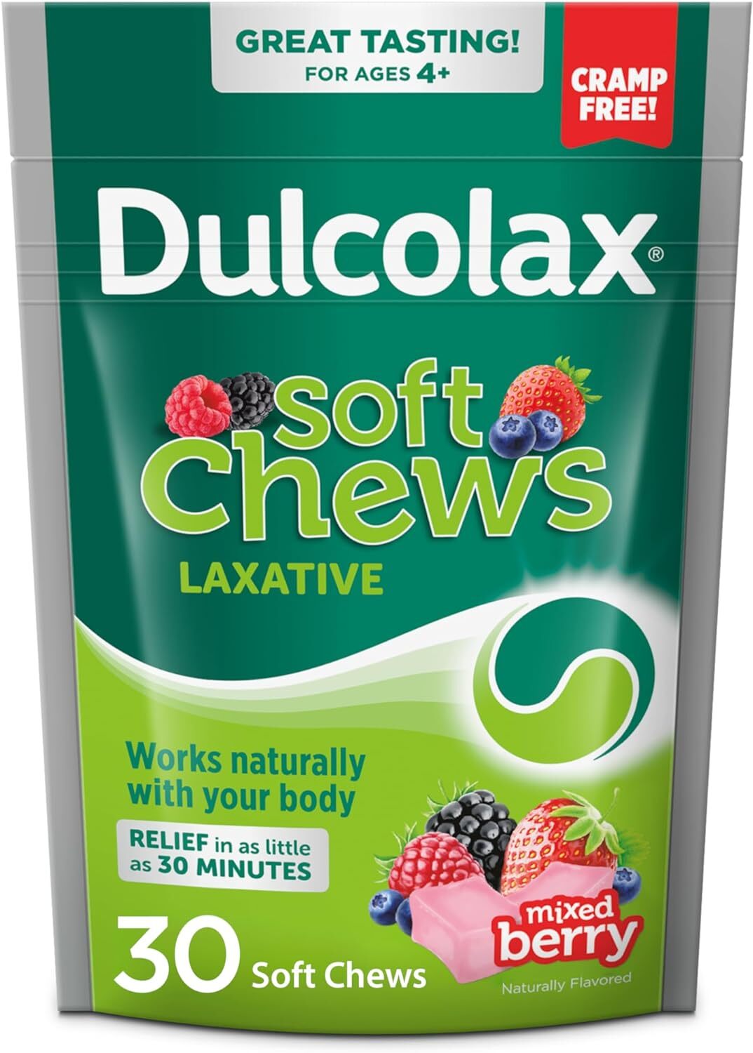 Dulcolax Soft Chews 1200mg Laxative, Constipation Relief, Mixed Berry ...