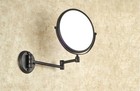Oil Rubbed Brass Makeup Mirror 3x Magnifying Folding Wall Mount Vanity ...