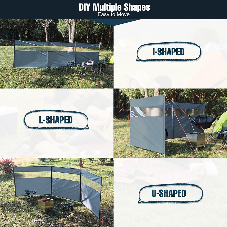 5m Windbreaker Beach Sun Shelter Garden Screen Wind Break for Camping ...