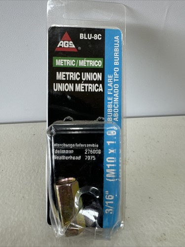 AGS BLU-8C Steel Brake Line Union, 3/16" (M10x1.0 Bubble) | eBay