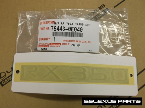Lexus RX350 (2016-2018) OEM Genuine REAR Trunk Door "RX350" LOGO EMBLEM ...