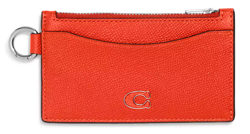 🧡Coach Zip Card Case - CJ879 Sun Orange Crossgrain Leather - NWT Free ...