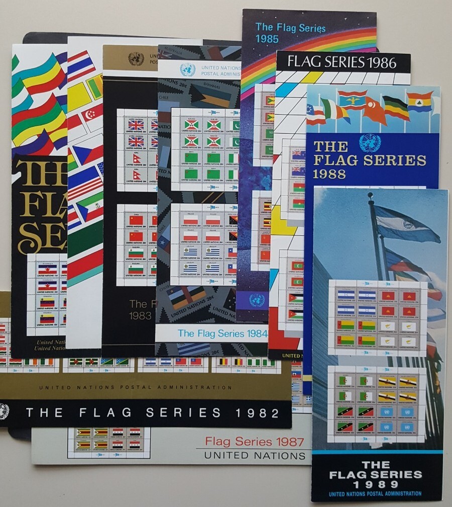 Complete set of 10 "Flag Series" official leaflets 1980-1989 rare set ...