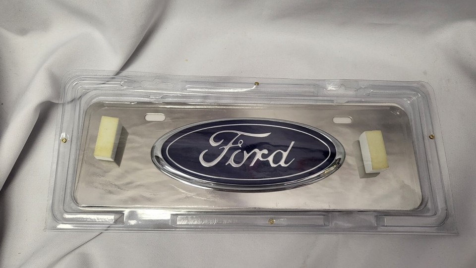FITS FORD CHROME STAINLESS STEEL MINI FRONT LICENCE PLATE LOGO EMBLEM ...