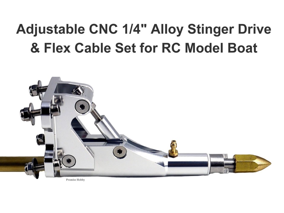 Alloy Rudder Stinger Strut Turn Fin Trim Tab 1/4 Cable Shaft for RC ...