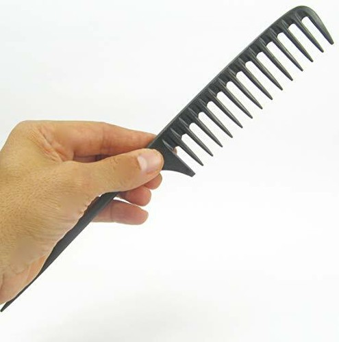 Eden 11.5" Large Rat Tail Comb #39 Black- 2 pieces No more tangles ...