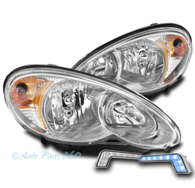 FOR 06-10 CHRYSLER PT CRUISER REPLACEMENT CHROME HEADLIGHTS LAMPS W ...