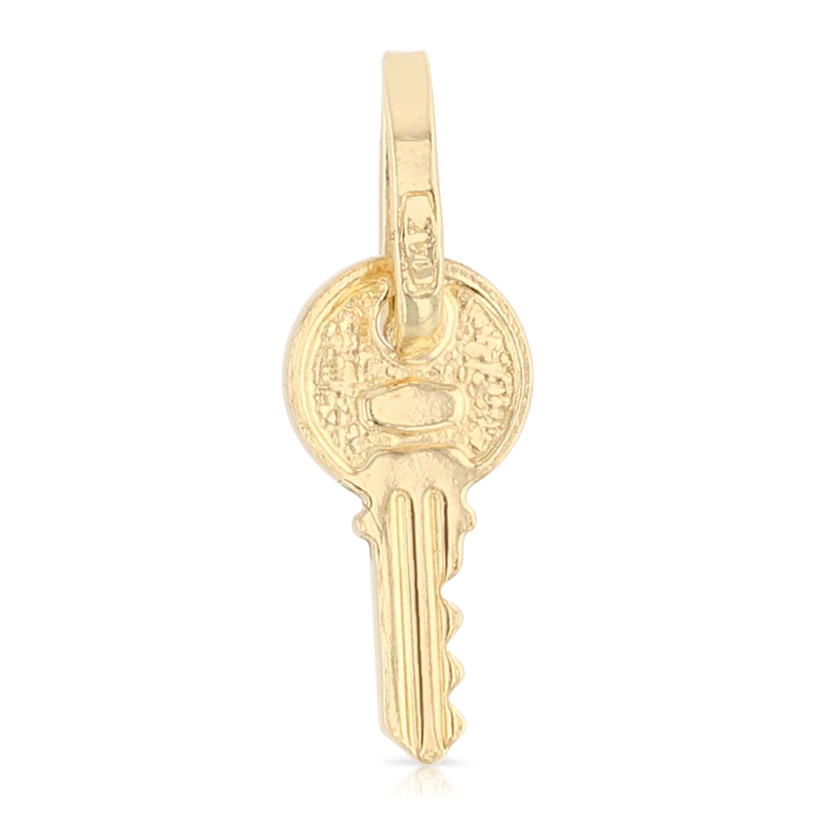 14K Yellow Gold Key Charm Pendant with 0.6mm Box Chain Necklace | eBay