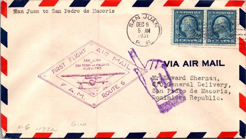 GOLDPATH: US AIR MAIL 1931, FIRST FLIGHT, PUERTO RICO CV798_P07 | eBay