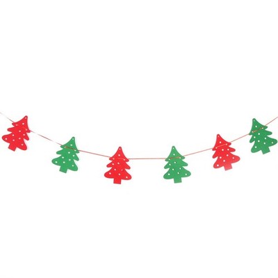 NOn Woven Fabric Christmas Hanging Flags Banner Bunting DIY Wall Party ...