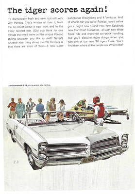 1965 Pontiac GTO Convertable Vintage Color Print Ad Automobile Muscle ...