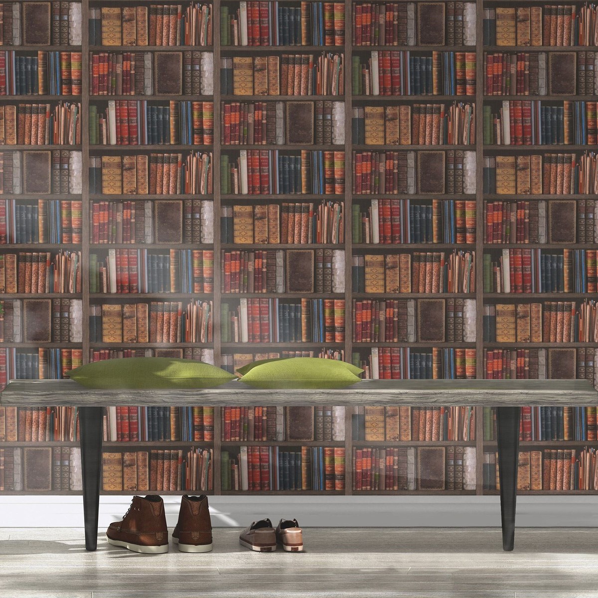 Library Bookshelves Wallpaper
