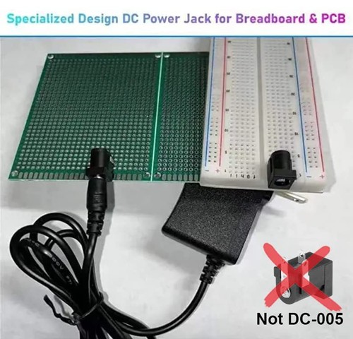 Breadboard-Friendly 2.1mm PCB Mounting Female DC Power Barrel Jack ...