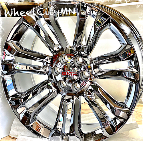 22” Chrome 84346100 OE 5666 Replica Wheels fits 2025 Yukon Denali 6x5.5 ...